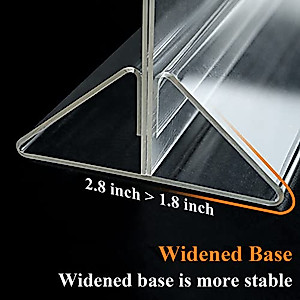 Acrylic Sign Holder 8.5 x 11 Vertical Double-Sided Flyer Display Stands, Plastic Table Menu Stand, Clear Picture Paper Frames for Office Home Store Restaurant 6Pack