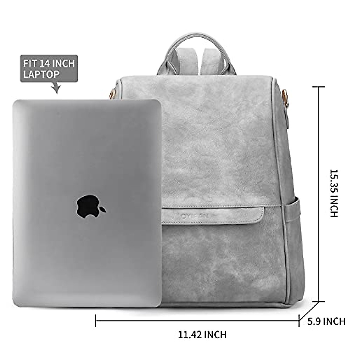 Oyifan Women Backpack Purse PU Leather Anti-theft Casual Shoulder Bag Bookbag Purse Fashion Ladies Satchel Bags