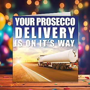 Cult Kitty - Prosecco Delivery - Rude Birthday Card For Her - Funny Birthday Cards For Women - Sister Birthday Card Adult - Birthday Card Friend Female - Happy Birthday Cards For Her - Best Friend