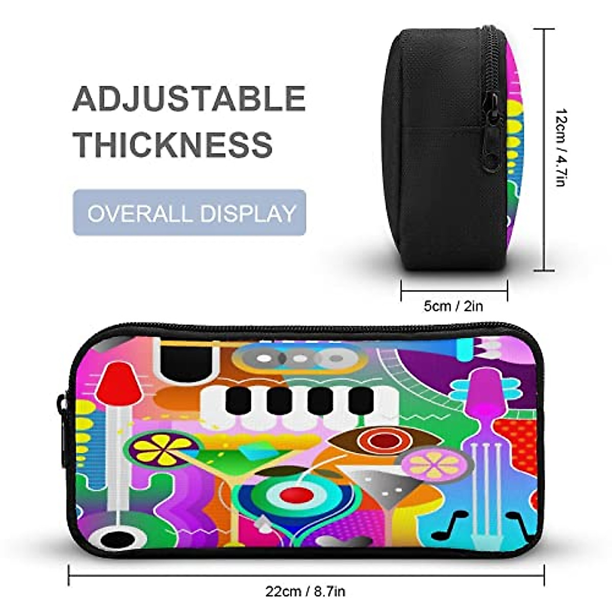 Musical Background Design Pencil Case Pencil Pouch Coin Pouch Cosmetic Bag Office Stationery Organizer