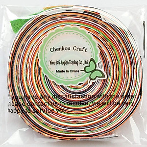 Chenkou Craft 3/8" (10mm) Assorted 15yards Halloween Grosgrain Ribbon DIY Craft Accessory Happy Halloween Ribbons (Halloween, 3/8"(10mm))