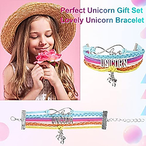 QearFun Unicorn Headphones for Girls Kids for School, Kids Wired Headphones with Microphone & 3.5mm Jack, Teens Toddlers Noise Cancelling Headphone with Adjustable Headband for Tablet/Smartphones