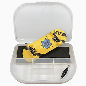 Yllo Blue Rose Complete 5 Ply Wood 100mm x 33mm Fingerboard with Upgraded 32mm Trucks, Lock Nuts, CNC Wheels