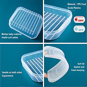 HXYCNNA 2 Pack Bacon Keeper, Bacon Storage Containers, Lunch Meat Container For Refrigerator, food Storage Containers With Lids Airtight, Deli Meat & Cheese Stackable Food Storage Organizer