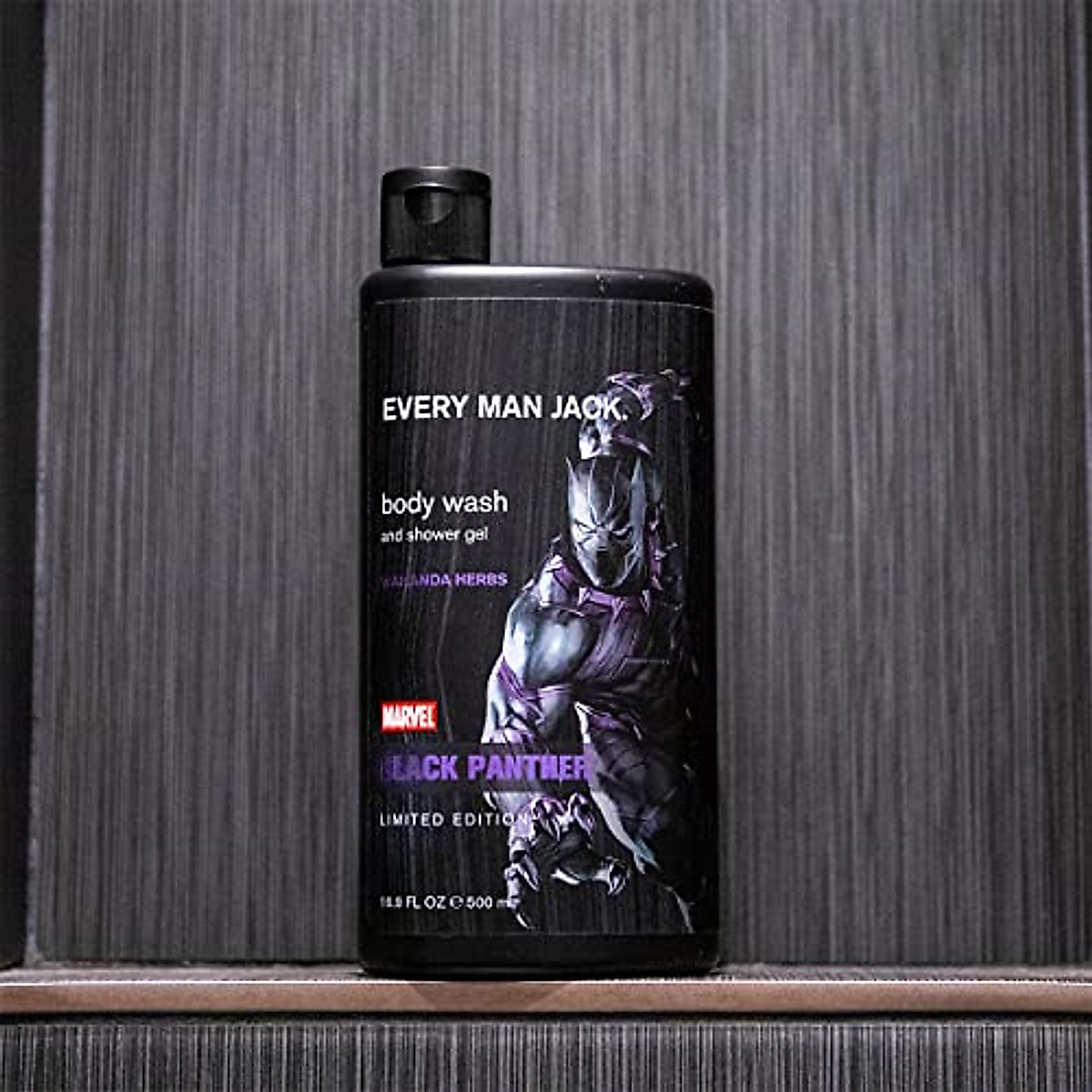 Every Man Jack Body Wash - Marvel Black Panther | 16.9-fl oz Twin Pack - 2 Bottles Included | Naturally Derived, Parabens-free, Pthalate-free, Dye-free, and Certified Cruelty Free