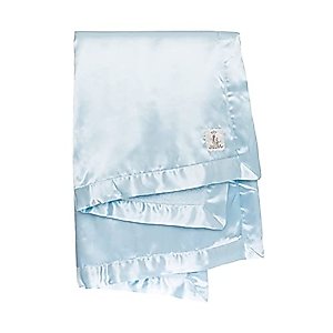 Little Giraffe Chenille Satin Baby Blanket 35" x 45", Blue
