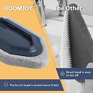 BOOMJOY Tub Cleaner Brush with Long Handle, 55" Extendable Tub Scrubber with Locking Head, No Scratch Shower Cleaning Brush for Bathtub, Bathroom Ceilings, Toilet, Kitchen, Tile, Sink
