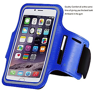2 Pack Armband Sweatproof Running Armbag Gym Fitness Workout Cell Phone Case Key Holder Compatible with iPhone X Xs,8 7 6 6S,SE,5S,5C,5,4S,4,GalaxyS9,S8,S7,S6,Phone Diagonal 4.0"~5.2"-Silver+darkblue