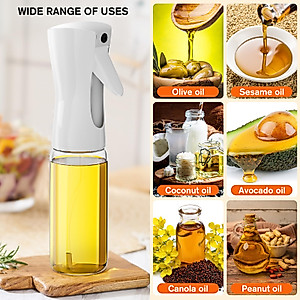 MISSOLO Oil Sprayer - 200ml Glass Olive Oil Sprayer - Continuous Spray with Portion Control - Oil Dispenser Bottle for Kitchen - Oil Mister for Cooking, Baking, Salad