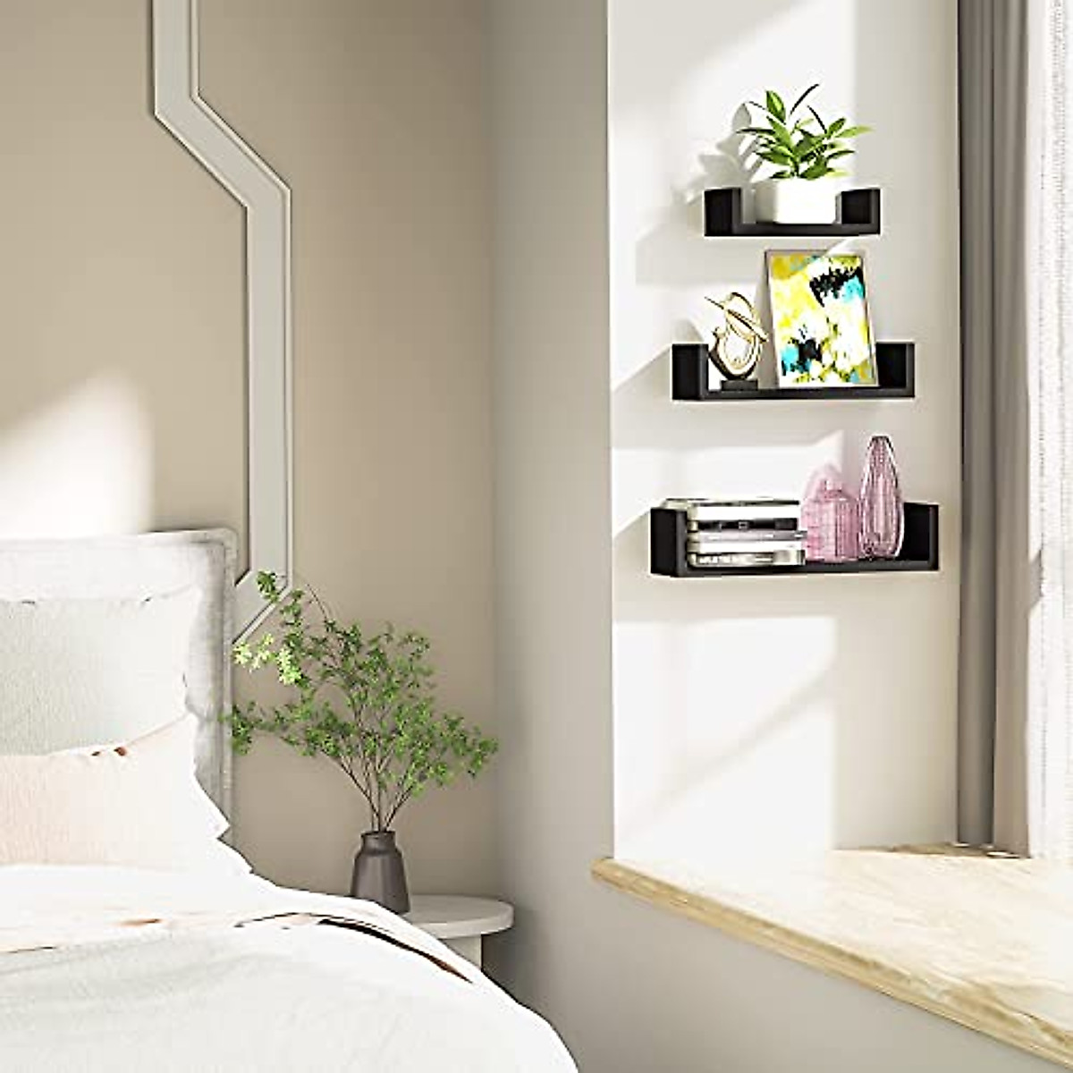 SRIWATANA U Shelves Set of 3 and 2-Tier Floating Shelf（Contains 2 Items）