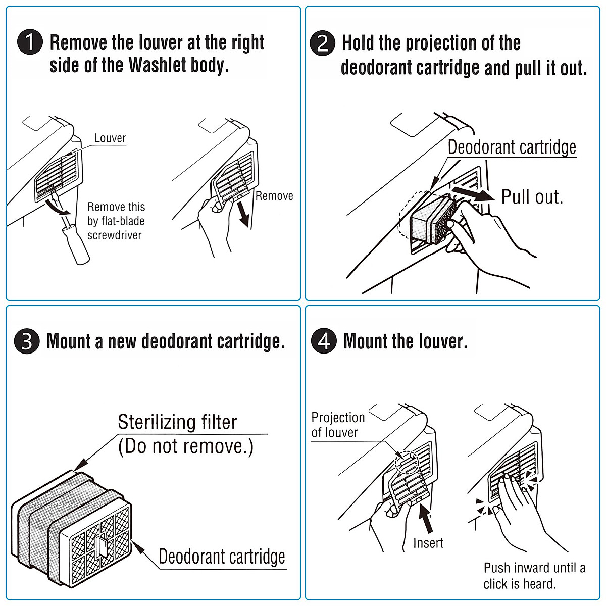 THU9476 Deodorizer Filter Carbon Deodorizing Cartridge Compatible with TOTO S300 S350E C100 C200 700H-2Pack