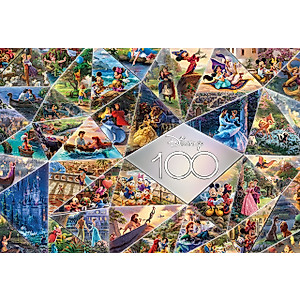 Ceaco - Disney's 100th Anniversary - Thomas Kinkade - 100th Anniversary Collage - 2000 Piece Jigsaw Puzzle, 38 x 26