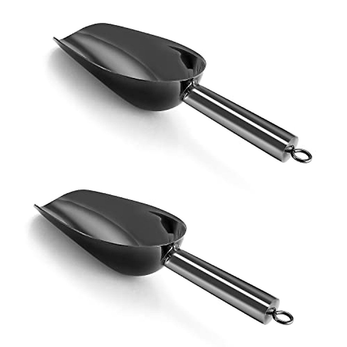 3OZ Mini Scoop Set of 2, P&P CHEF Stainless Steel Small Candy Sweet Ice Cube Scoop for Home Bar Buffet Wedding, Canisters Scoops, Easy Clean & Durable - Black