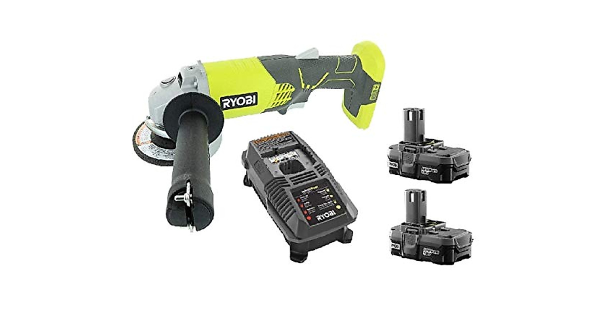 Ryobi 18V Angle Grinder Kit with Batteries & Charger