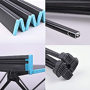 AOUTACC Portable Folding Camping Table, Lightweight Foldable Camp Table Collapsible Aluminum Hard-Topped Table Top with Carry Bag for Picnic Cooking Camping Beach Festival (Black)