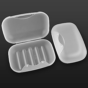 Anwenk Soap Dish Travel Box Soap Holder with Bubble Foam Soap Bag, Translucent Soap Tray Soap Saver Box Case for Home Travel Outdoor Hiking Bathroom Camping Gym,2Pack