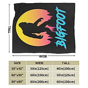 Retro 1980s Bigfoot Sasquatch Adult Kids Fleece Blanket Throw Blanket Ultra-Soft Micro Fleece Blanket for Bed Living Room 80"x60"