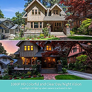 Solar Powered Outdoor Security Camera Wireless WiFi 1080P Spotlight Night Vision Two-Way Audio Motion Detection Cloud Local Storage