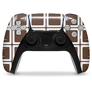 WraptorSkinz Skin Wrap compatible with Sony PS5 DualSense Controller Squared Chocolate Brown (CONTROLLER NOT INCLUDED)