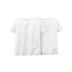 Carter's Boy`s Short Sleeve 2-Pack Cotton Undershirts (4-5T, White (D31G017) / White/White)