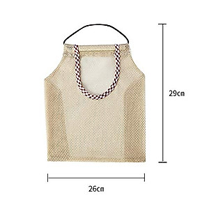 5 PCS Hanging BagHollow Reusable Storage Mesh Bag Vegetable Bag for Fruit,Garlics,Potatoes,Onions Breathable Mesh Bag
