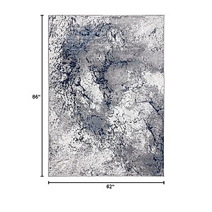 LUXE WEAVERS Cambridge Collection Abstract Area Rug 1685 Blue 5x7