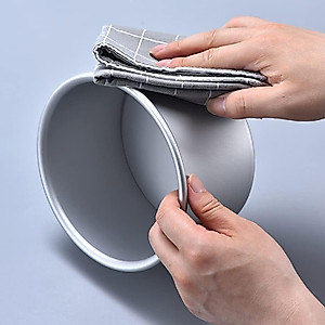 Meishen 3 Pieces 4-Inch Deep Tall Round Cake Pan Set, Includes 4-Inch, 6-Inch and 8-Inch Anodised Aluminum Cake Pans with Removable Bottom, for Baking, Healthy & Heavy Duty, Easy Clean