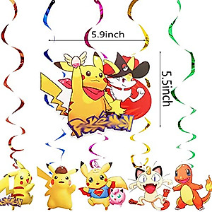 poke-mon birthday party supplies,Cute Animation themed Birthday Banners and Hanging Swirls,Boys and girls for birthday party supplies