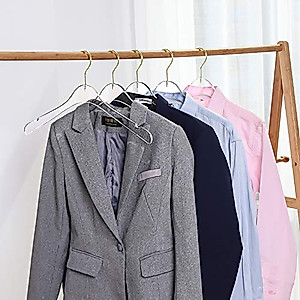 15 Pack Acrylic Hangers Clear and Gold Hangers Premium Quality Clear Acrylic Clothes Hangers Clothing Standard Hangers