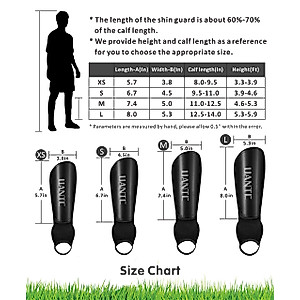 Uantc Shin Guards - Shin Guards with Ankle Protection Cushion Protection Reduce Shocks and Injuries - Kids Soccer Shin Guards with Adjustable Straps for Boys/Girls - Shin Guards Soccer Youth BlackXS
