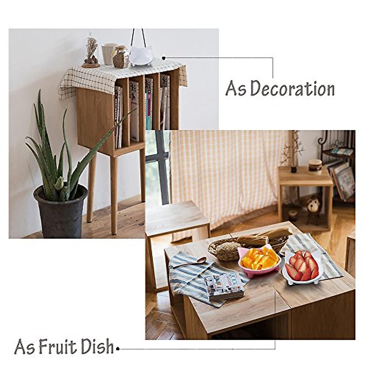 Cat Bowls,Shallow Cat Food Bowls, Double Wide Cat Dish Non Slip Cat Feeding Bowls for Relief of Whisker Fatigue Pet Food & Water Bowls Set of 2