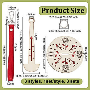 OLYCRAFT 3 Sets Wrist Yarn Holder with Wrist Strap Portable Wrist Yarn Portable Wrist Yarn Ball Holder Mini Stand Wooden Holder Yarn Knitting Supplies with Leather Wristband for Crocheting Knitting