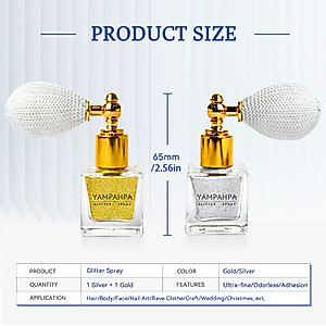 Silver Body Glitter Spray, Gold Glitter Spray for Hair and Body Glitter Makeup, Extra Fine Hair Glitter for Rave Nail Christmas Craft Clothes