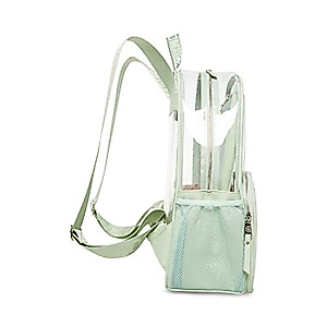Steve Madden Women's Clear Backpack with Tech Pouch, Beige, One Size