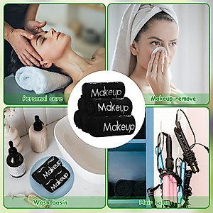 Jadive 20 Pcs Makeup Towels Black 13 x 13 Inches Microfiber Makeup Washcloths Women Makeup Remover Towels Cloth Pads Reusable Face Towels Cleansing Cloth Absorbent Wash Cloth (Vivid Style)