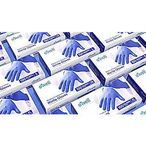 OWELL Medical Exam Nitrile Gloves | X-LARGE | 4mil Disposable Gloves, Powder-Free, Latex-Free Food Safe Certified Gloves (100ct)