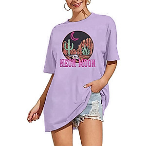 Women's Oversized T Shirts Neon Moon Shirts Classic Country Cowgirl T-Shirt Music Vintage Graphic Tee Tops