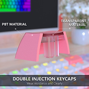 BOYI 61 Mini Keyboard,Boyi 60% Szie RGB Mechanical Keyboard PBT Keycap Cherry MX Switch Gaming Keyboard (Cherry MX Silent Red,Pink Color)