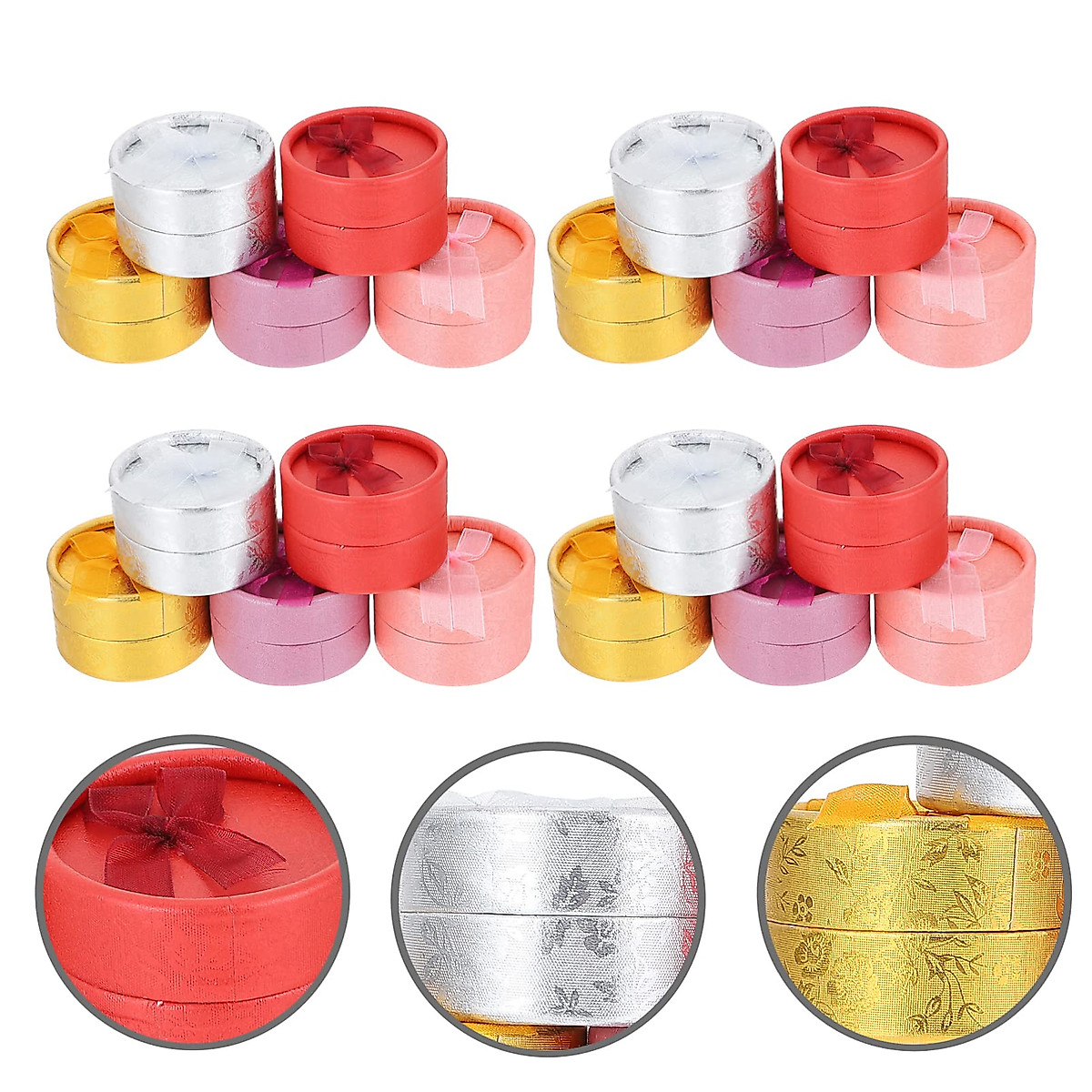 Cabilock 20pcs Box Round Jewelry Box Finger Ring Gift Case Earring Case Organizer Locket Ring Jewellery Gift Boxes Ring Boxes for Jewellery Decor Mesh Lovers Earrings Storage Tray