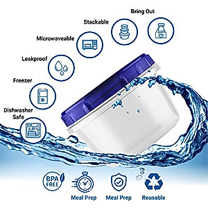 Twist Top Food Deli Containers Screw And Seal Lid 16 Oz Stackable Reusable Plastic Storage Container 12 Pack.