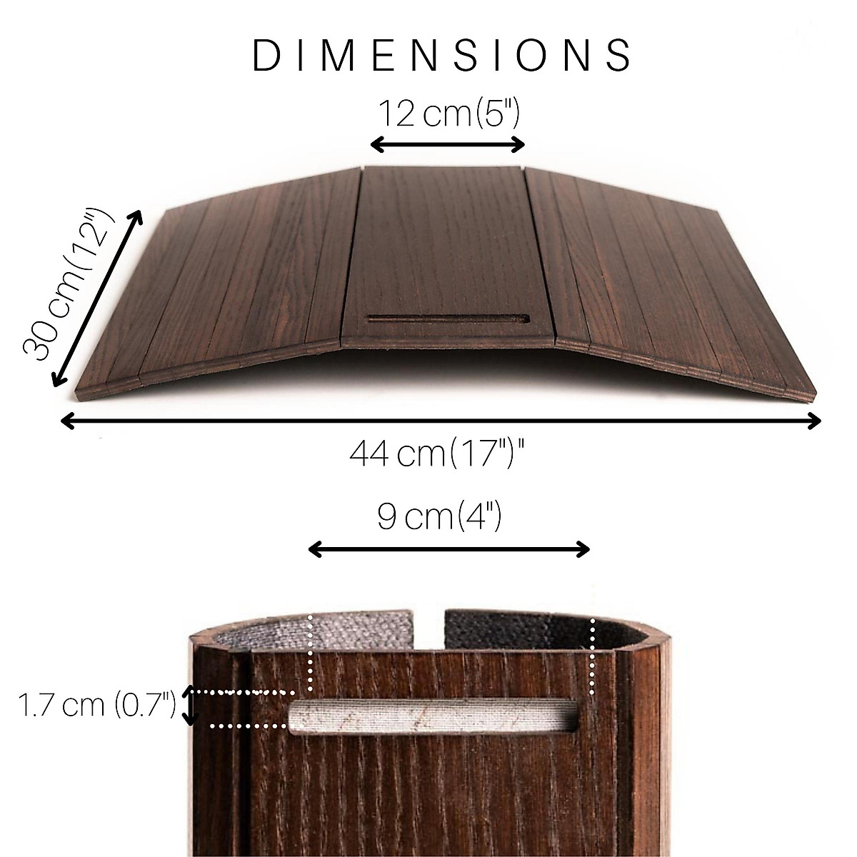 Sofa arm Tray Table Couch Bedside Wood Coaster Coffee Cup Foldable armrest Caddy end Protector Folding Living Room Furniture mat tv Chair Tables Trays with Phone Holder (Color 4.Blue-Grey)