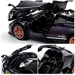 1:32 Alloy DieCast Metal Cars Model Collectible Pagani Huayra Dinastia Pull Back Vehicle, Pull Back Model Cars with Light and Sound，Children's Christmas Birthday Gifts,etc.(Purple)