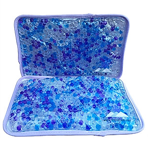 Hot and Cold Gel Bead Ice Pack (2-Pack) by FOMI Care | Lavender Scented | Reusable Cold Wrap, Cold Compress & Heating Pad | Freezable, Microwavable | Fabric Backing (7.5” x 4.5”)