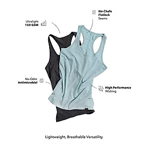 Woolly Clothing Women's Merino Wool Tank Top - Ultralight - Wicking Breathable Anti-Odor - Charcoal Grey - S