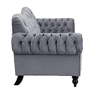 Lexicon Cruz Living Room Loveseat, Dark Gray