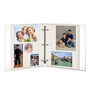 Magnetic Self-Stick 3-Ring Photo Album 100 Pages (50 Sheets), White