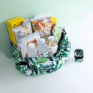 Woonsoon 2-Pcs Reusable Grocery Bags with Handles Foldable Washable Shopping Bags Waterproof Large Capacity Shopping Tote Bag