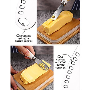 AISBUGUR Large Butter Dish with Lid for Countertop, Metal Butter Keeper with Stainless Steel Multipurpose Butter Knife, Butter Container with Double High-quality Silicone Good Kitchen Gift White