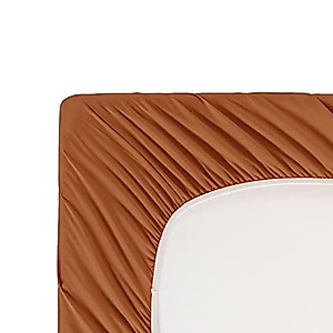 Horbaunal Caramel Pumpkin Queen Size Sheet Set - 6 Piece Luxury 1800 Thread Count Bedding Sheets & Pillowcases - 16 Inch Deep Pocket Microfiber Bedding Set - Soft & Wrinkle Bed Sheets