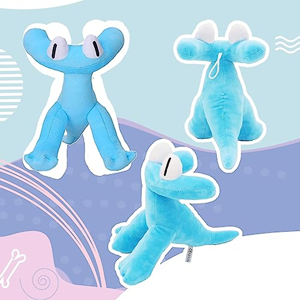 Lesome Rainbow Friends Plush Cyan Plush, Lookies Plush Yellow Rainbow Friends Chapter 2 Great Choice for Graduation Gift Children's Day Gift Doors Plush Party Favors (A-Cyan+Yellow)
